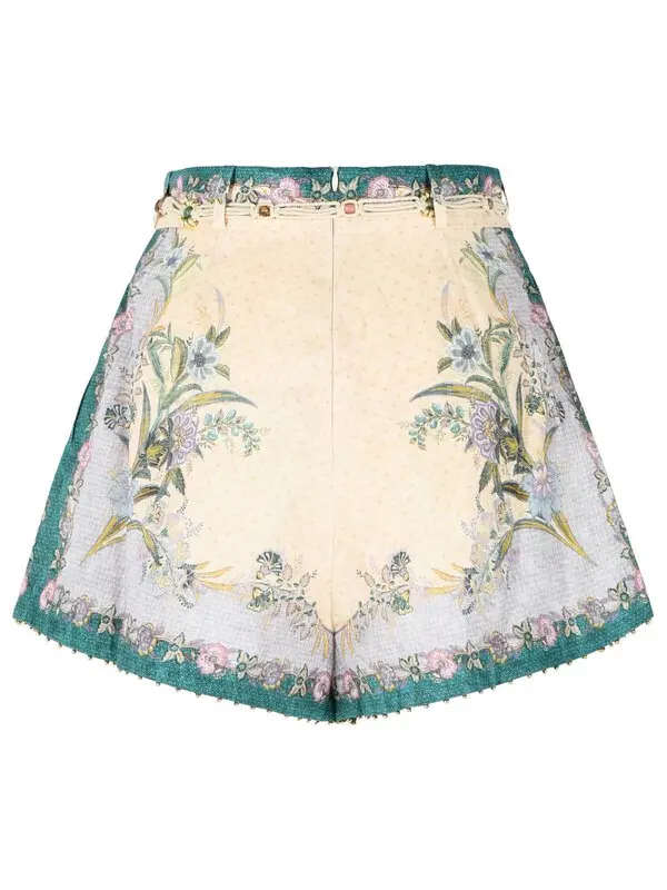 Zimmermann Indra Tuck Linen Shorts - Cream