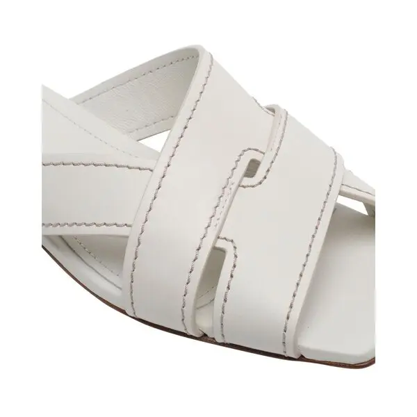 TOD'S Leather Sandals - White