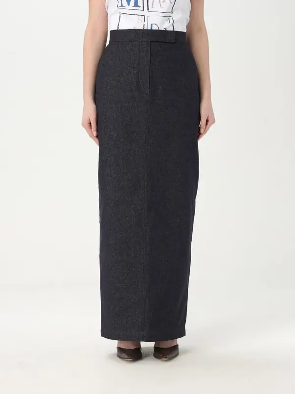 Max Mara Denim Maxi Skirt - Blue