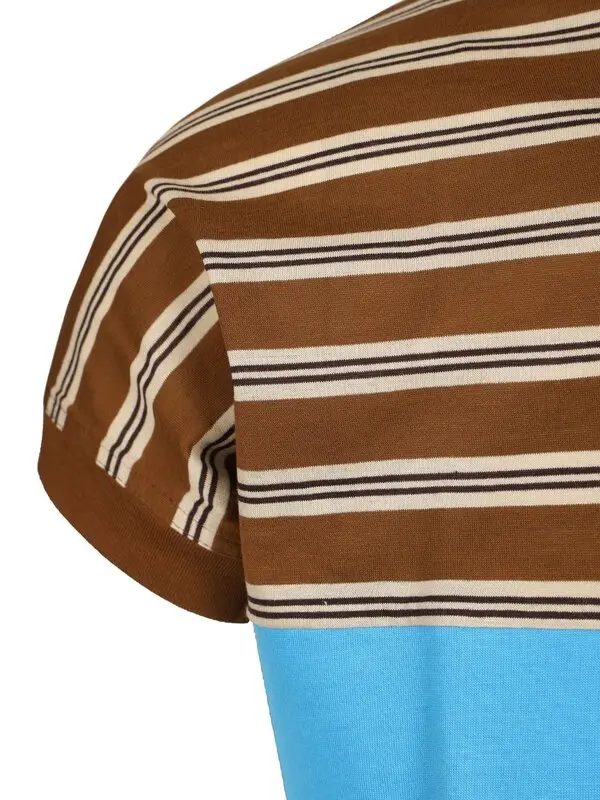 Versace Striped Cotton T-shirt With Inlay