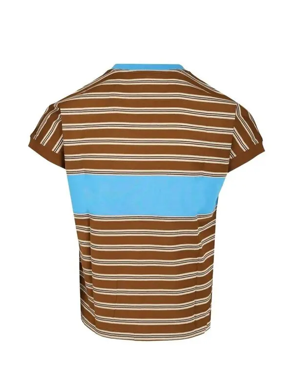 Versace Striped Cotton T-shirt With Inlay - Multicolor