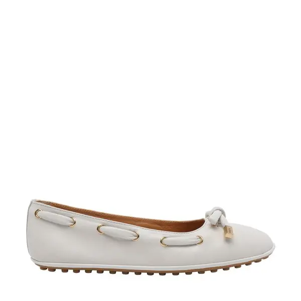 TOD'S Nappa Leather Ballerina Flats - White