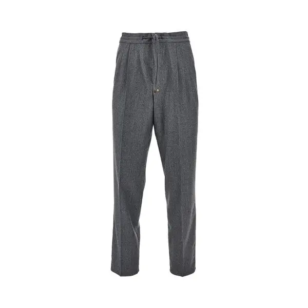 Brunello Cucinelli Wool Leisure Fit Pants - Gray