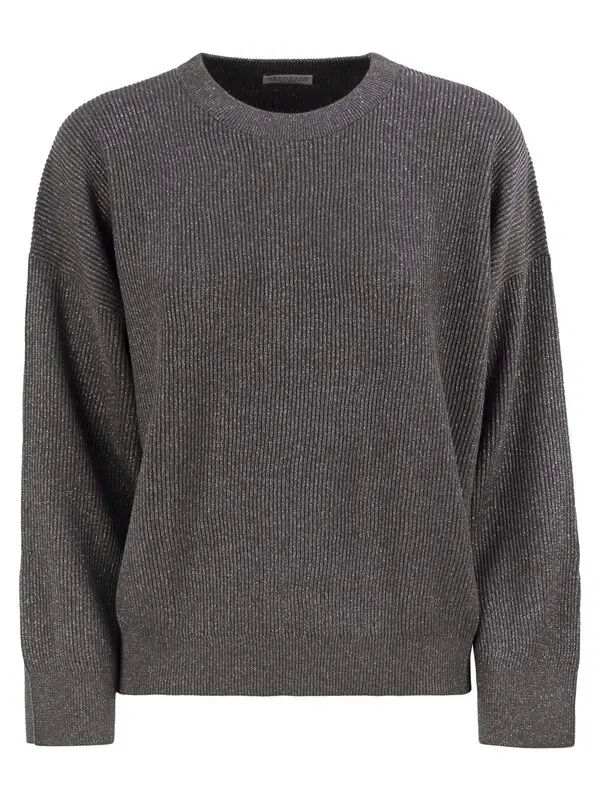 Brunello Cucinelli Cotton And Viscose Rib Sweater - Multicolor