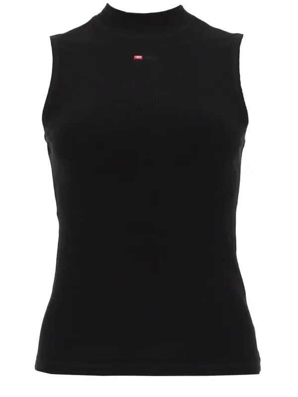 DIESEL® Mock Neck Sleeveless Top - Black