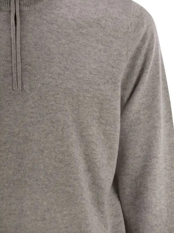 Brunello Cucinelli High-necked Cashmere Sweater With Zip Opening