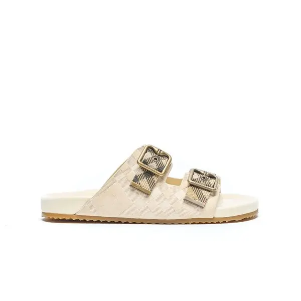 Burberry Urchin Check Sandals - Cream