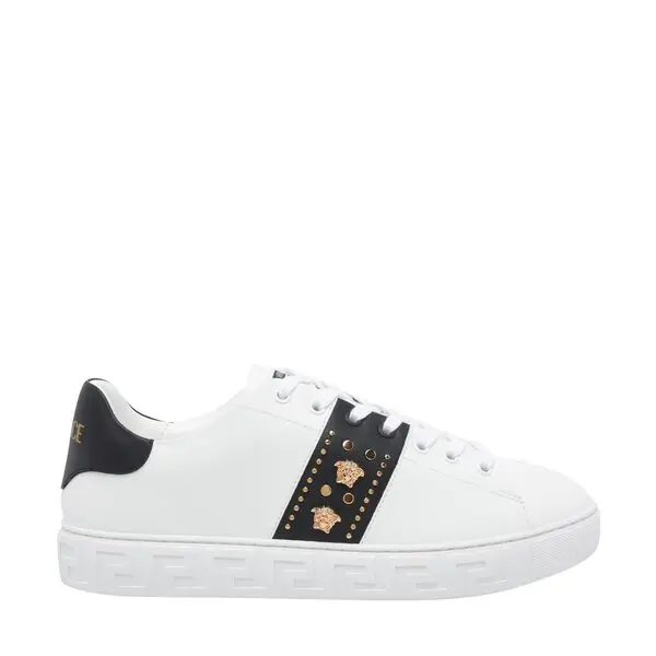 Versace Decorated Greca Sneakers - White