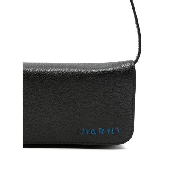 Marni Grained Leather Messenger Bag
