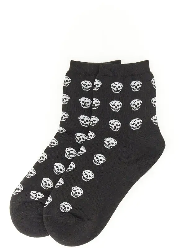 Alexander McQueen Calzino Corto Skull - Black