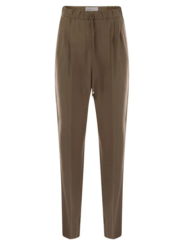 Max Mara Cashmere Drawstring Trousers - Brown