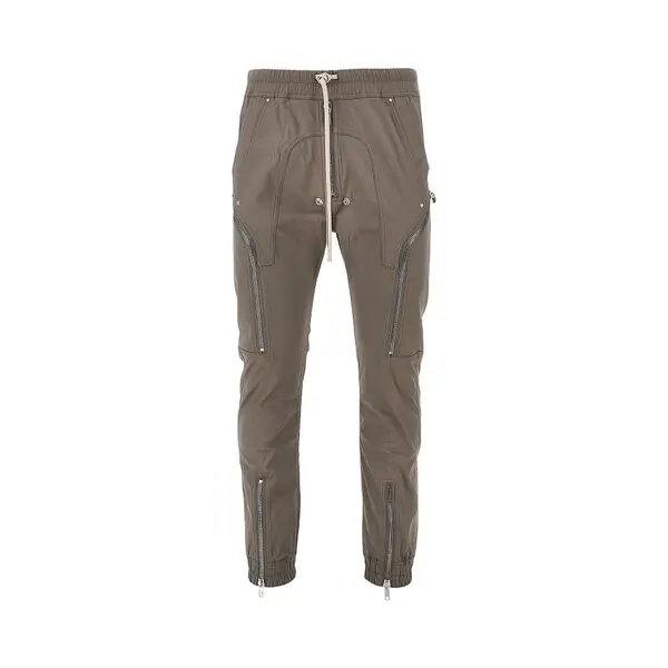 Rick Owens Stretch Cotton 'heizer' Cargo Pants - Gray