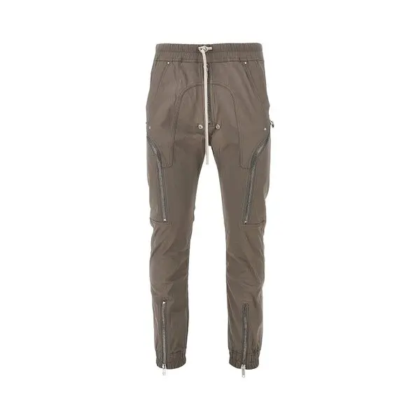 Rick Owens Stretch Cotton 'heizer' Cargo Pants - Gray