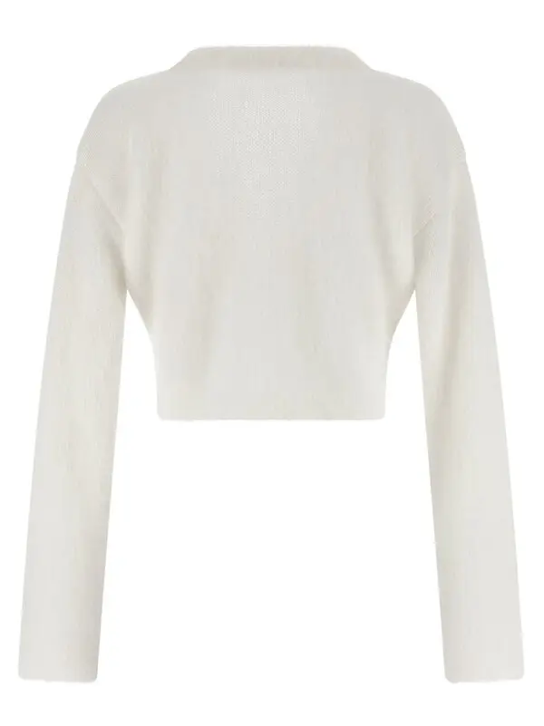 Alessandra Rich Mohair Blend Cardigan - White