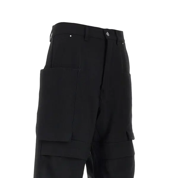 Rick Owens Wool Canvas 'stefan' Cargo Pants