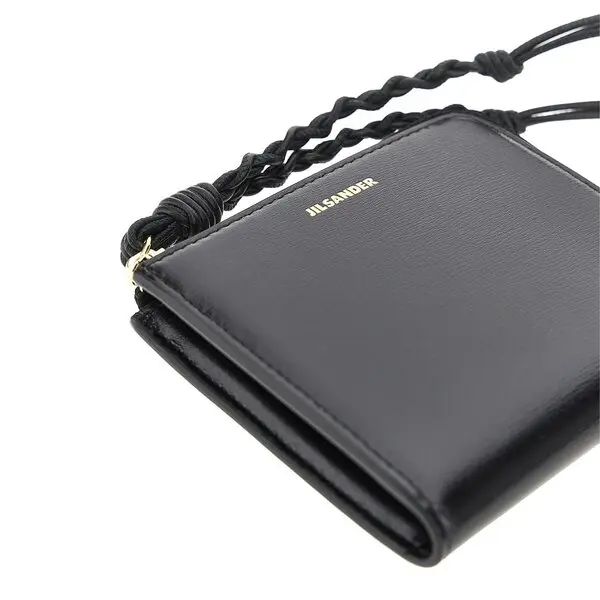 JIL SANDER Tangle' Leather Zippered Cardholder - Black
