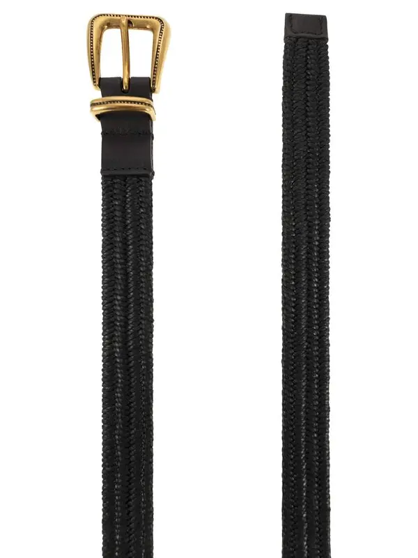 Brunello Cucinelli Rustic Woven Linen Belt