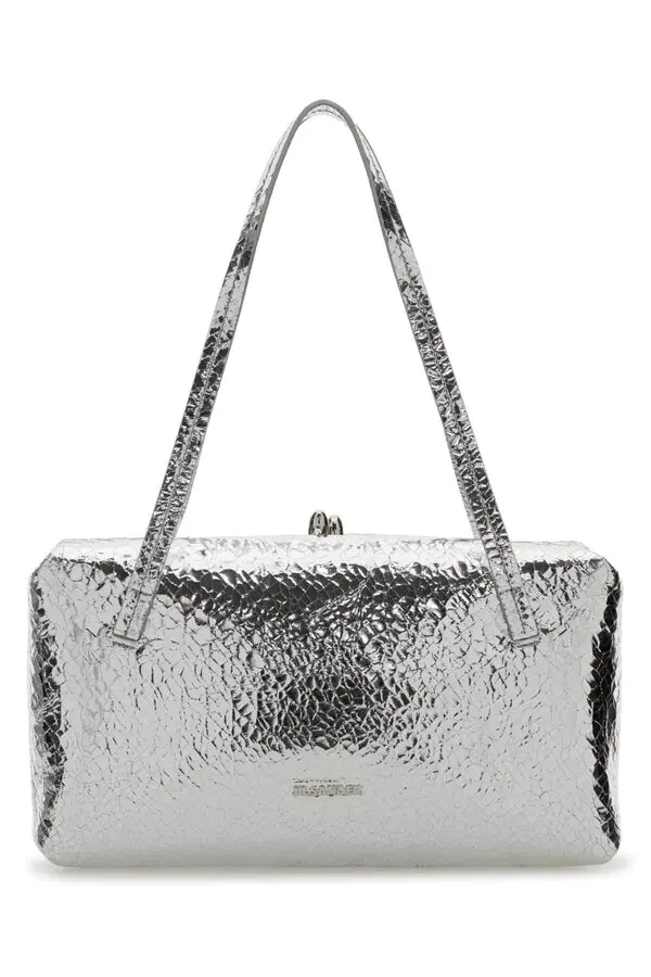 JIL SANDER Nappa Leather Goji Pillow Shoulder Bag - Silver