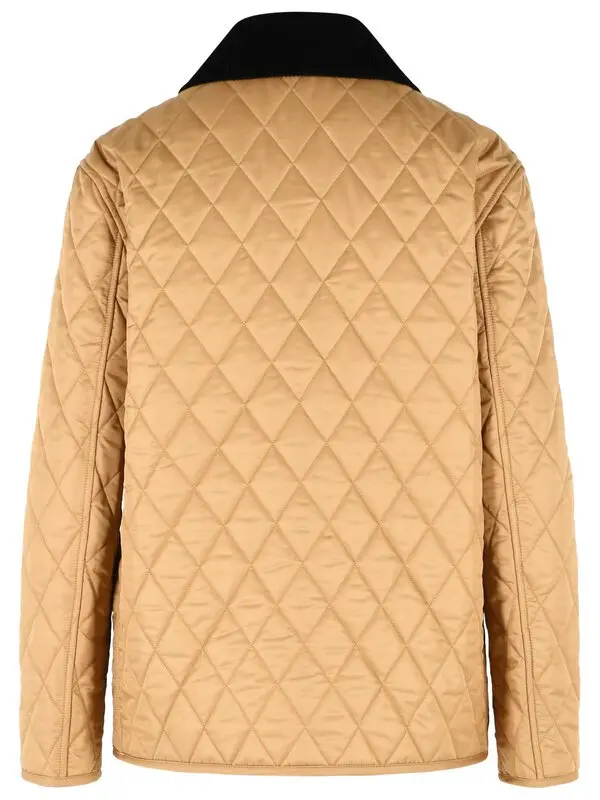 Burberry Dranefeld' Quilted Country Jacket In 'camel' Polyester