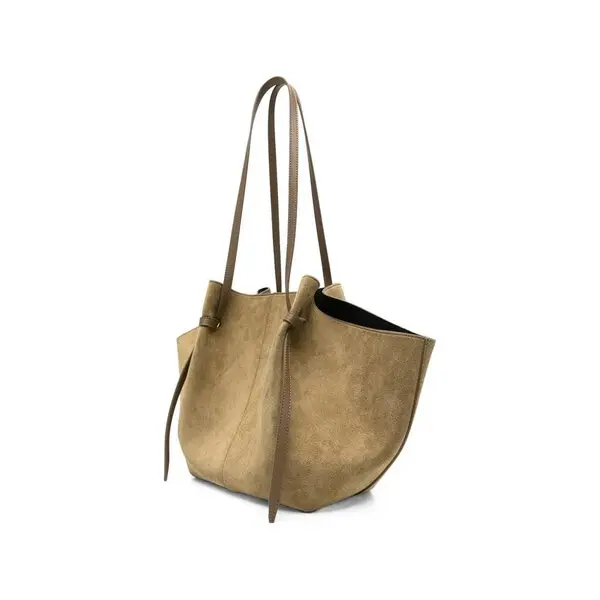 Yuzefi Suede Paneled Shoulder Bag - Green