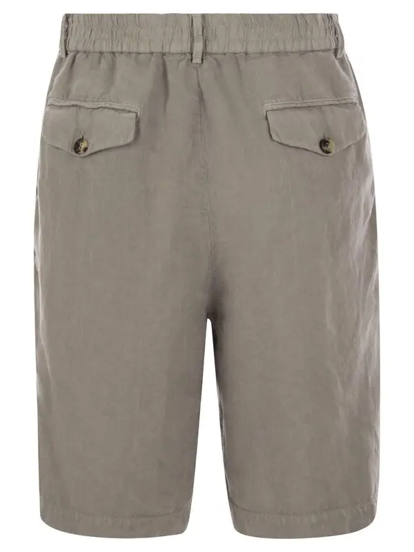 Brunello Cucinelli Linen Bermuda Shorts - Yellow