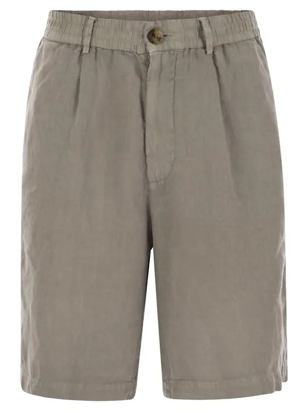 Brunello Cucinelli Linen Bermuda Shorts - Yellow
