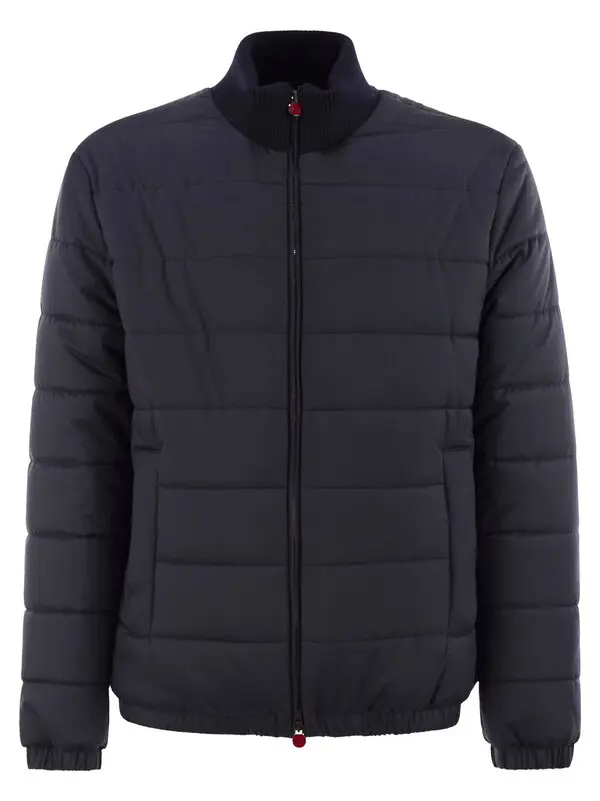 Kiton Technical Fabric Bomber Jacket - Blue