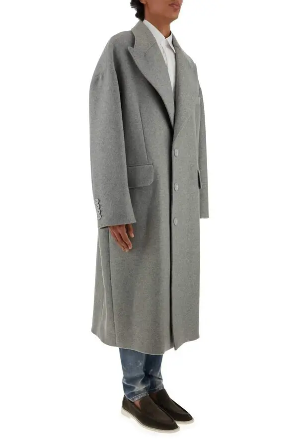 Dolce & Gabbana Grey Wool Blend Coat