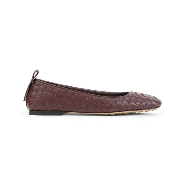 Bottega Veneta Charlotte Intrecciato Ballerina - Red
