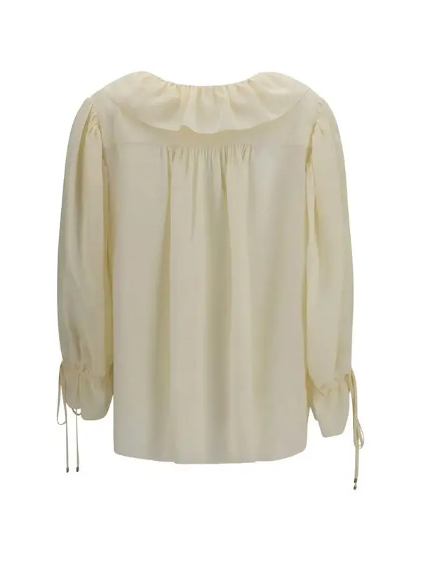 Chloé Long-sleeved Silk Shirt - White