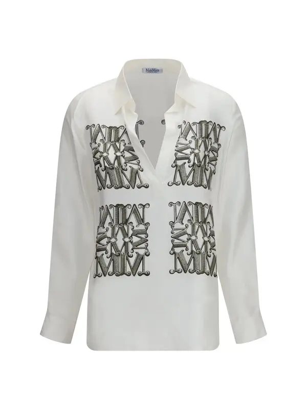 Max Mara Printed Silk Twill Shirt