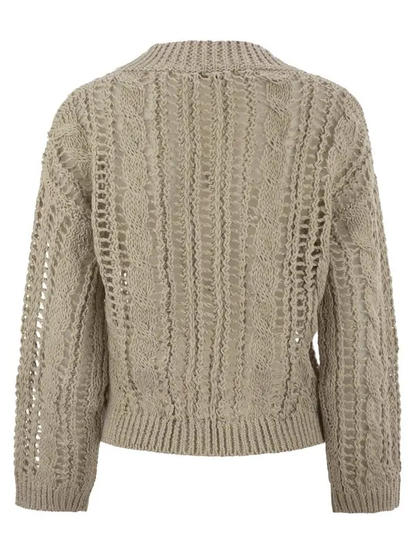 Brunello Cucinelli Cable & Mesh Jute And Cotton Jersey