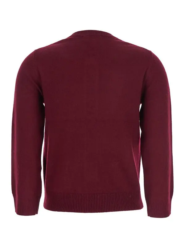 GANNI Crewneck Cardigan With Jewel Buttons And Gemetric Motif On The Front In Wool And Cashmere - Multicolor
