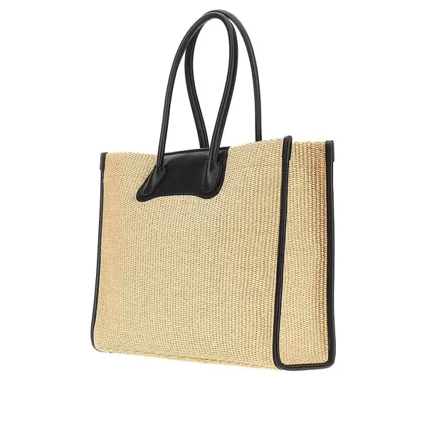 VIVIENNE WESTWOOD Troy Weaved Raffia Tote Bag - Cream