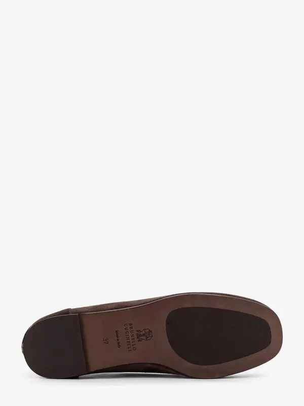 Brunello Cucinelli Suede Loafers With Monili Detail - Brown