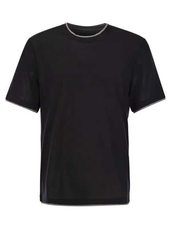 Brunello Cucinelli Silk And Cotton T-shirt - Black
