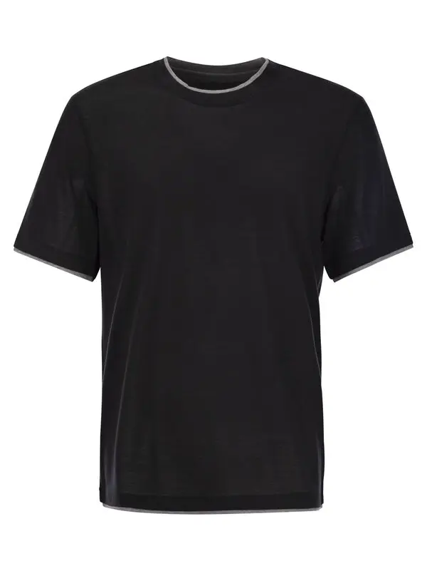 Brunello Cucinelli Silk And Cotton T-shirt - Black