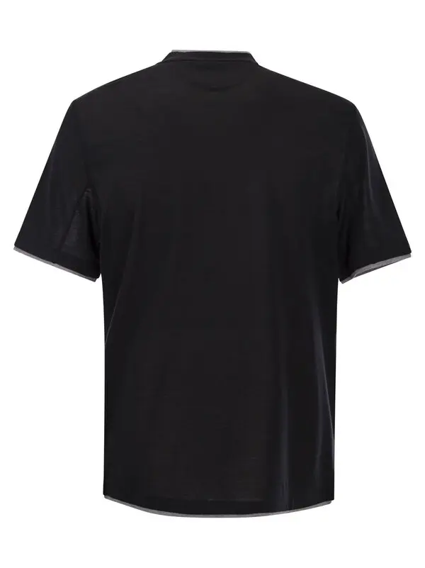 Brunello Cucinelli Silk And Cotton T-shirt - Black