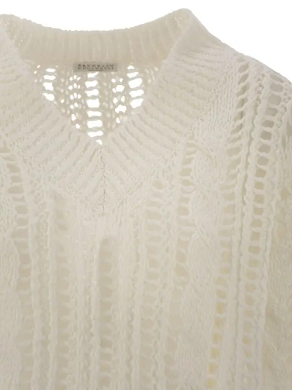 Brunello Cucinelli Cable & Mesh Jute And Cotton Jersey