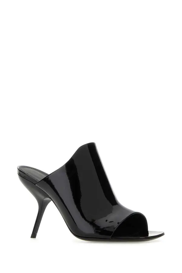 FERRAGAMO Leather Slide Mules - Black