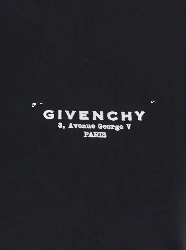 Givenchy Crewneck T-shirt With Logo Lettering On Front And Rear In Cotton - Black