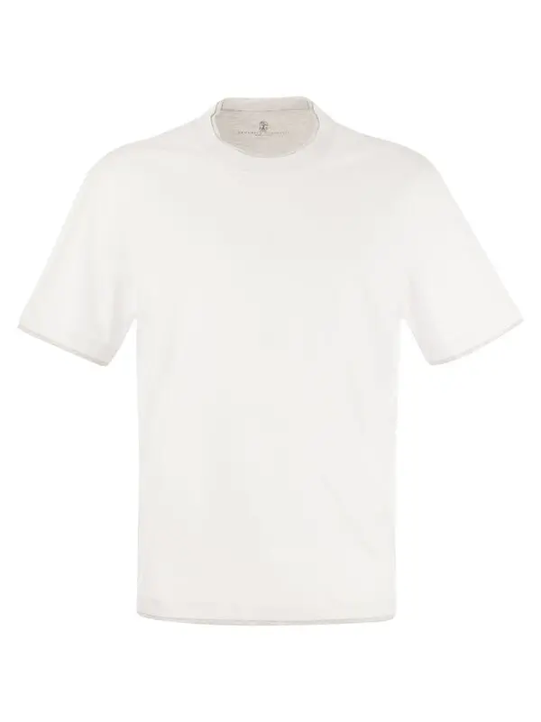 Brunello Cucinelli Slim Fit Crew-neck T-shirt In Lightweight Cotton Jersey - White