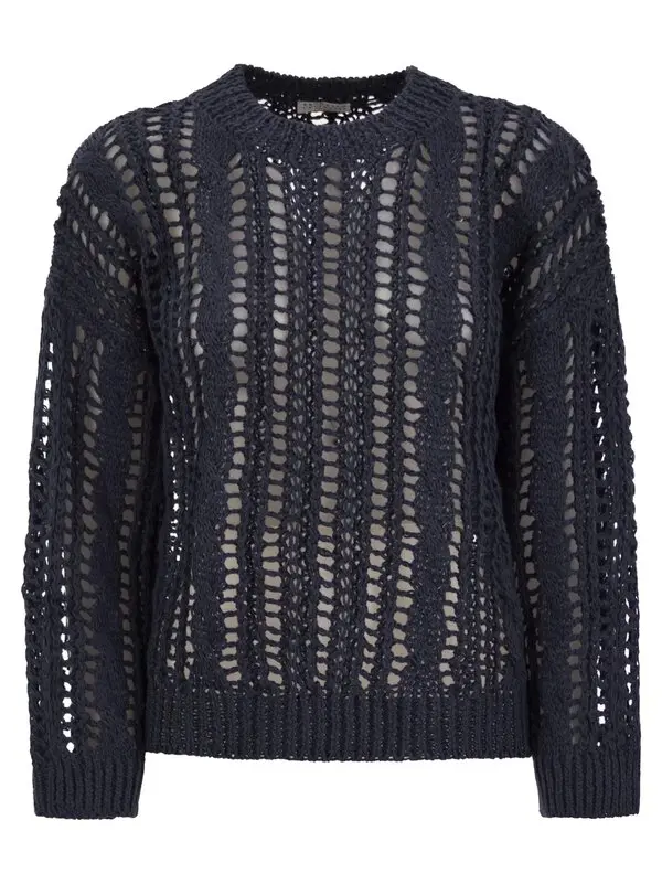 Brunello Cucinelli Cable & Mesh Jute And Cotton Jersey