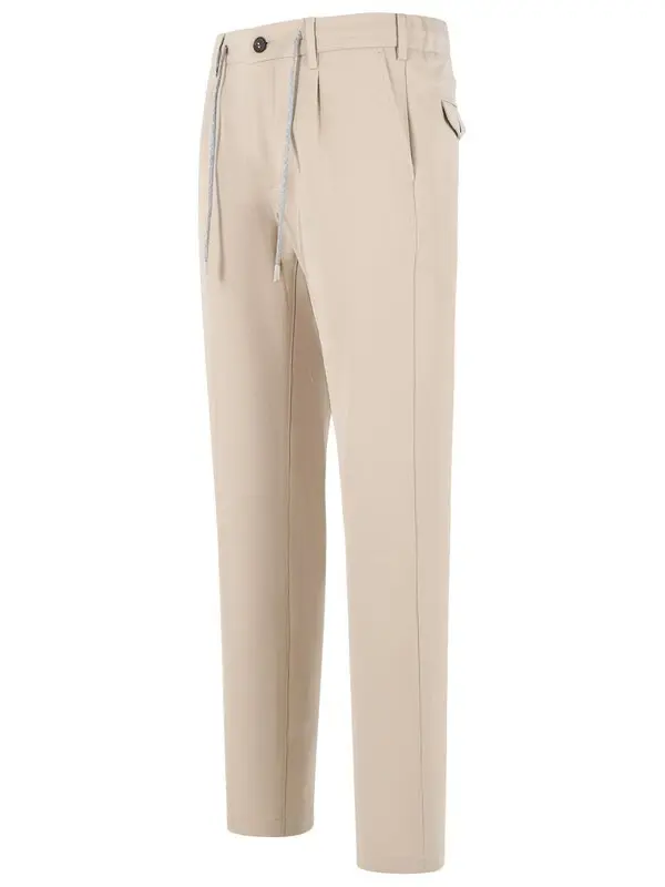 Eleventy Beige Stretch Cotton Pants