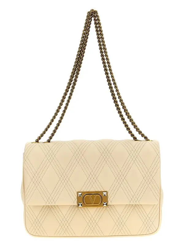 Valentino Garavani Quiltie 67 Shoulder Bag - White