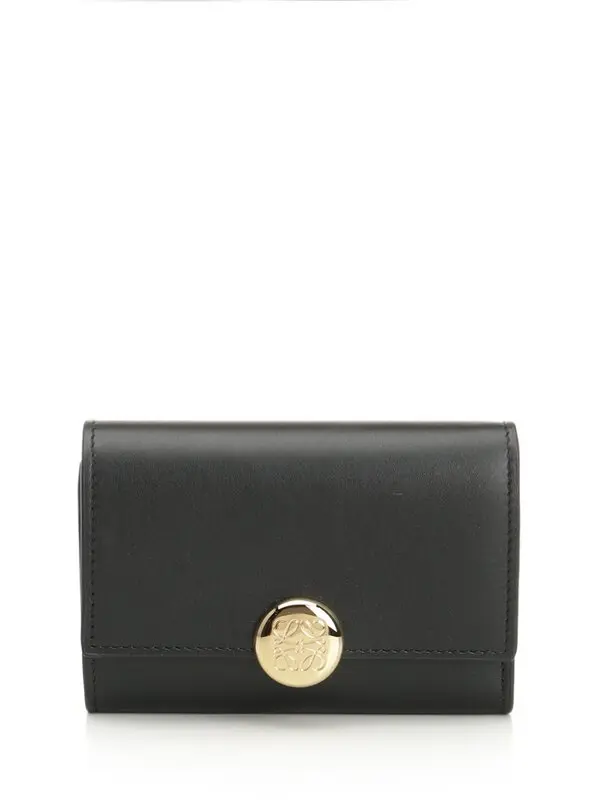 Loewe Small Vertical Wallet Pebble - Black