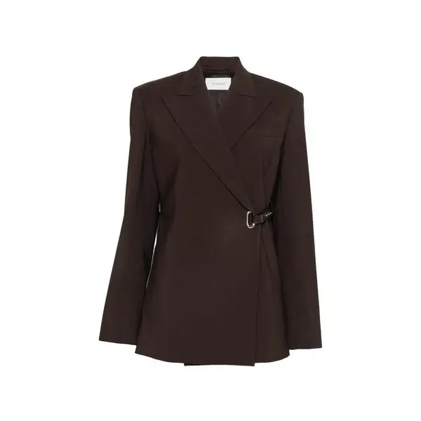 Sportmax Wrap Design Peak Lapels Blazer - Brown