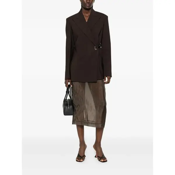 Sportmax Wrap Design Peak Lapels Blazer - Brown