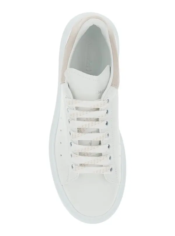 Alexander McQueen Leather Low Top Sneakers With Contrast Heel And Logo Lettering For - White