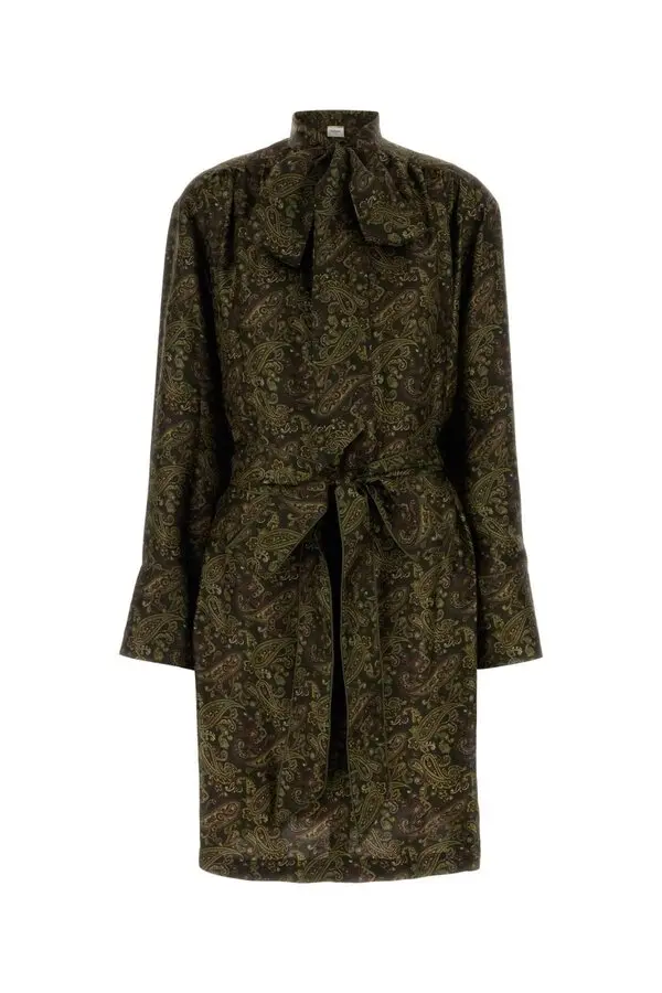 Saint Laurent Printed Silk Dress